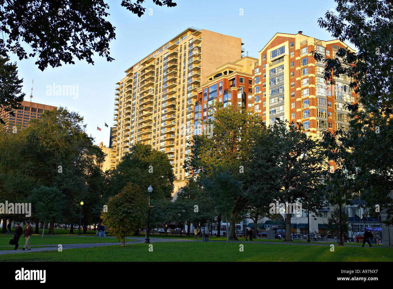MASSACHUSETTS Boston Highrise apartment and condominium buildings at ...