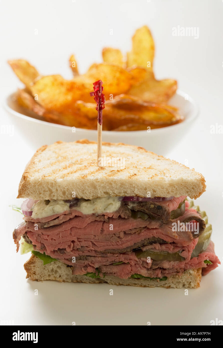 Roast beef sandwich with crisps FoodCollection Stock Photo - Alamy