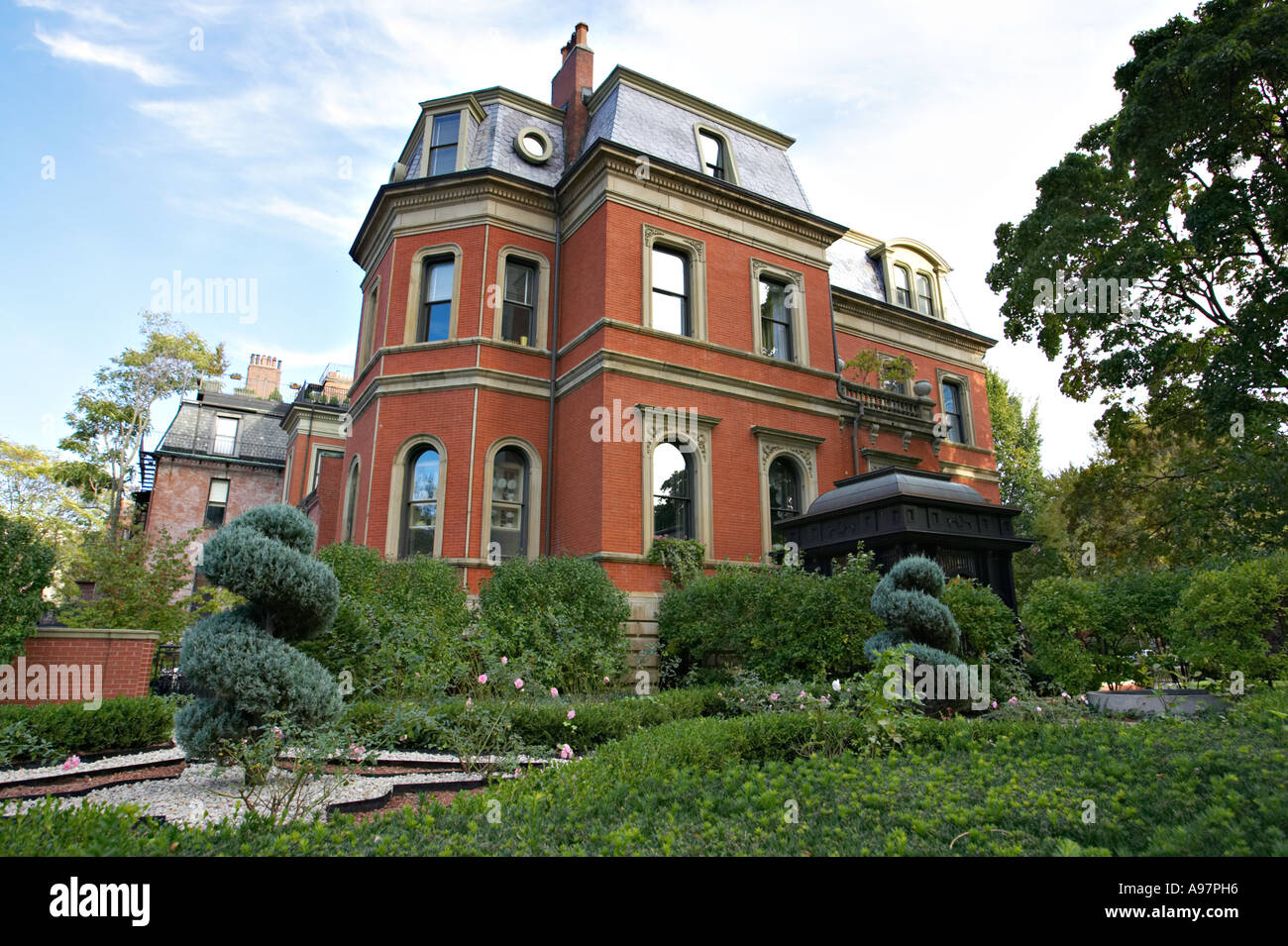 MASSACHUSETTS Boston Red brick mansion in Back Bay neighborhood formal ...