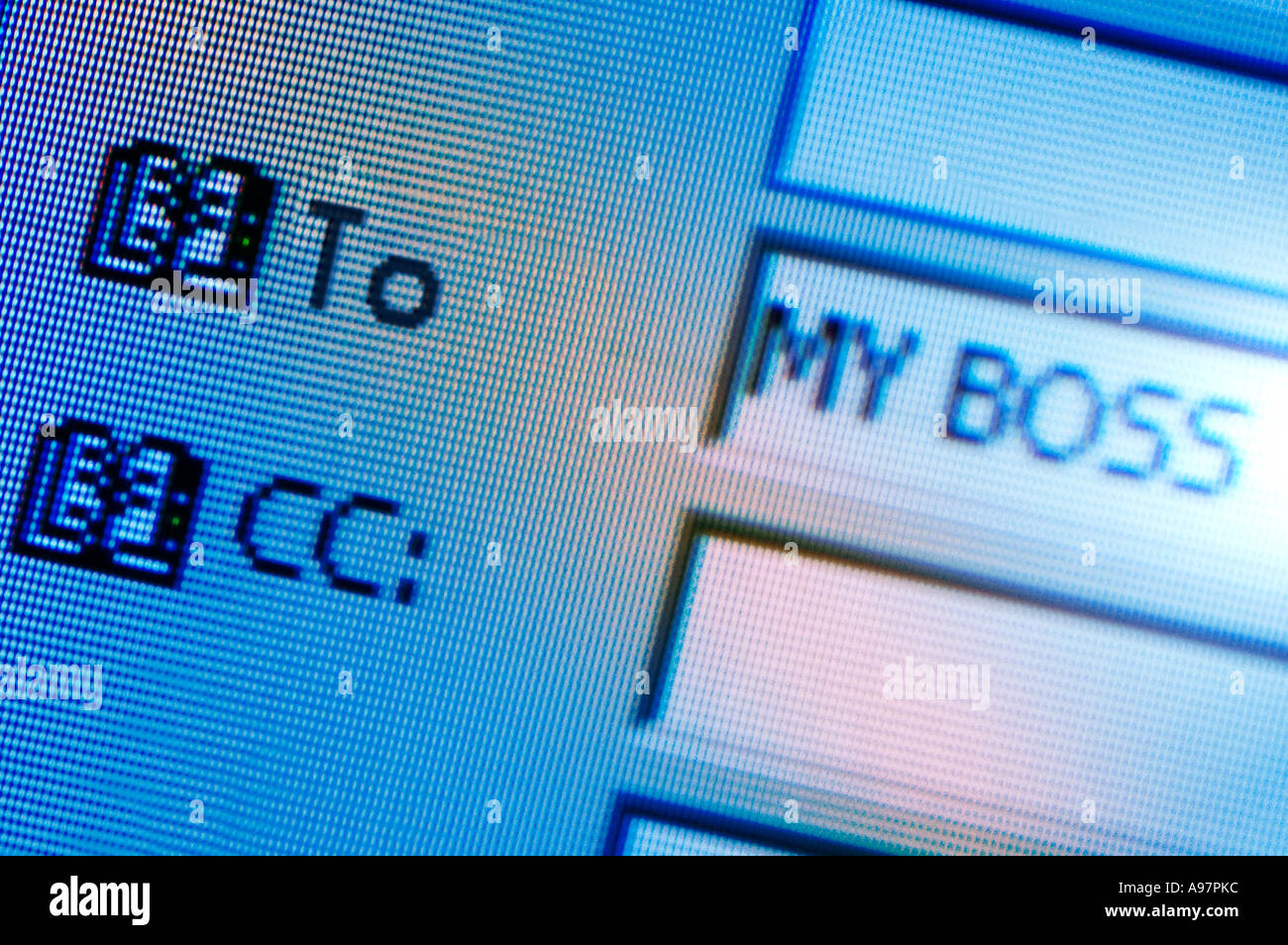 WRITING AN E-MAIL TO MY BOSS Stock Photo - Alamy