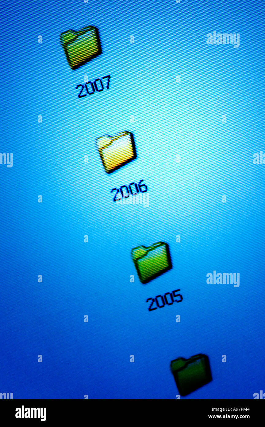 ICON FOLDERS ON COMPUTER SCREEN Stock Photo - Alamy