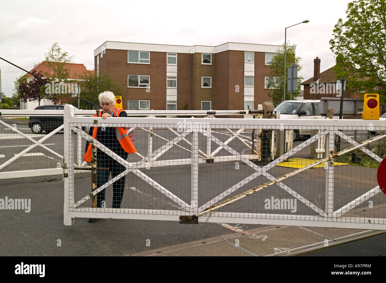 manned level crossing at Frinton on sea Stock Photo - Alamy