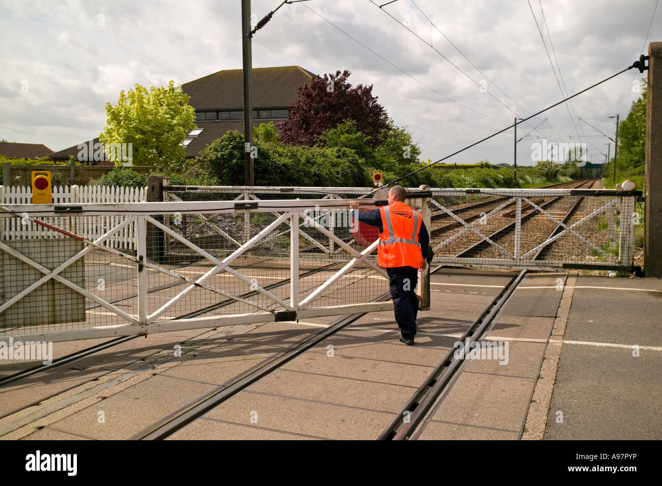 Gate man railway hi-res stock photography and images - Alamy