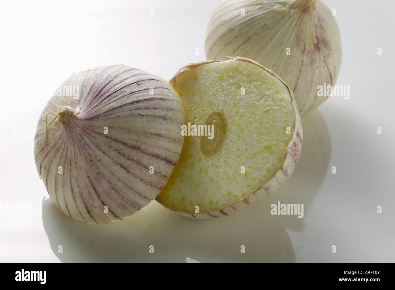 Small garlic from Asia one halved FoodCollection Stock Photo - Alamy