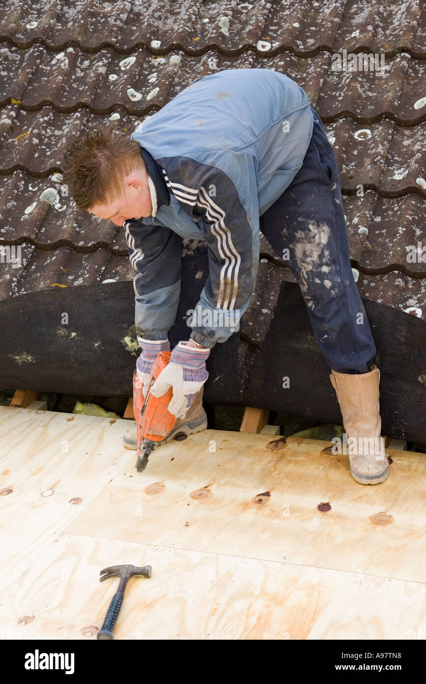 Carpenter using hammer outside hi-res stock photography and images - Alamy