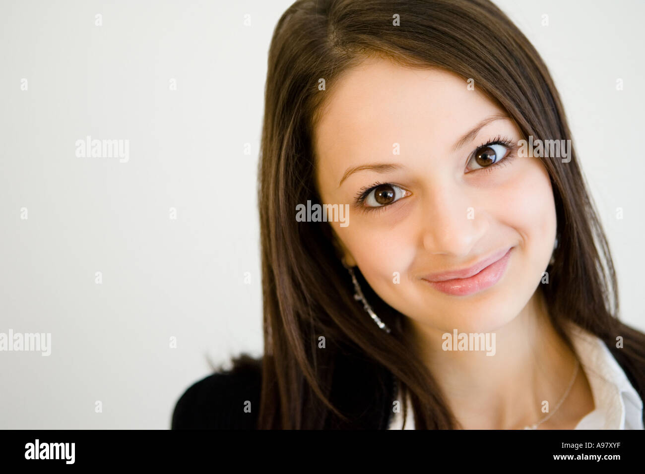Face of a young pretty girl with dimples smiling Stock Photo - Alamy