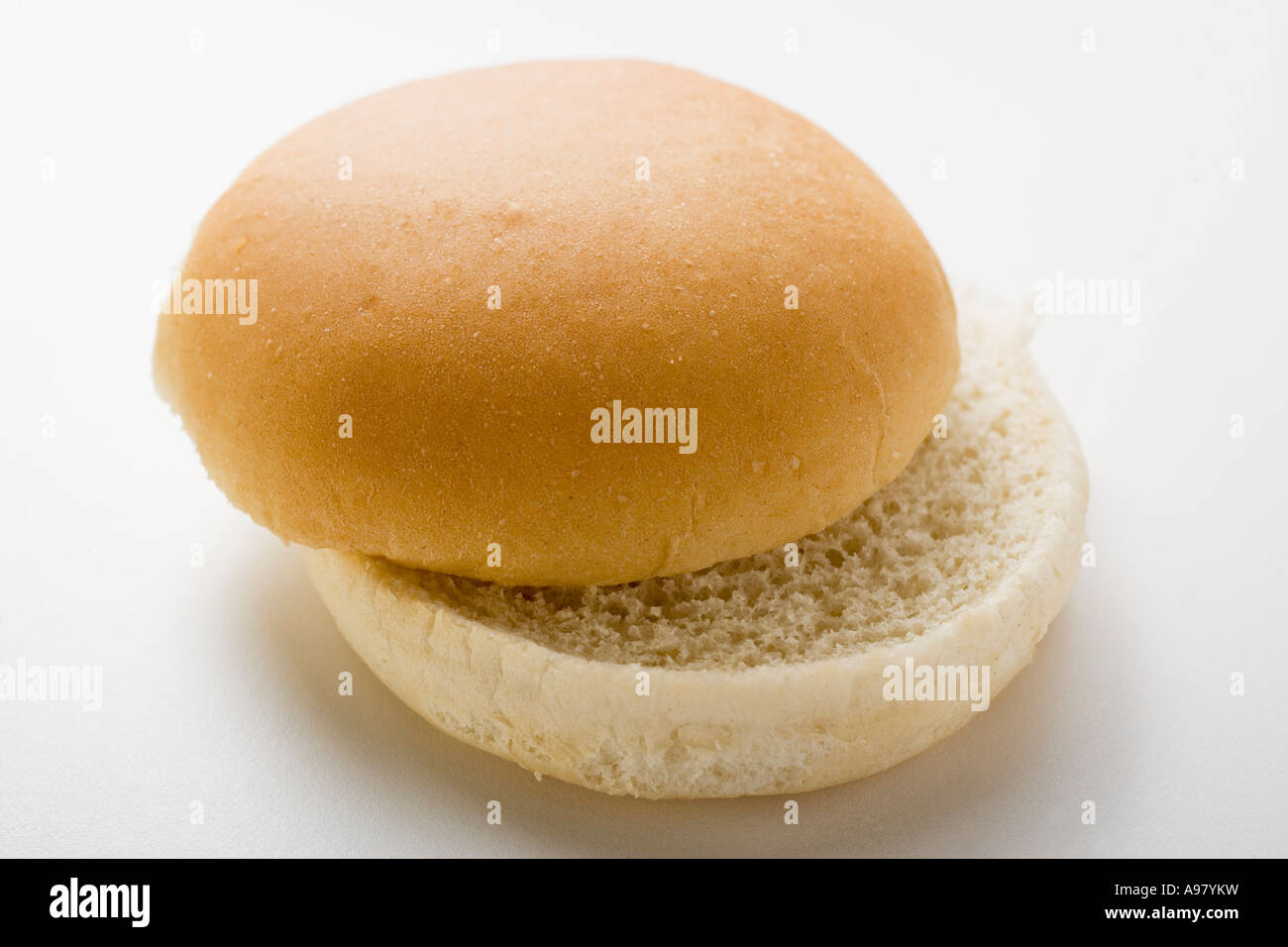A hamburger bun split FoodCollection Stock Photo - Alamy