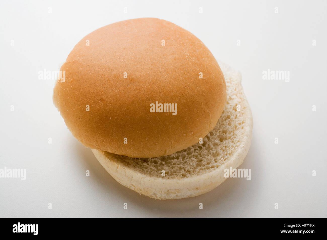 A hamburger bun split FoodCollection Stock Photo - Alamy