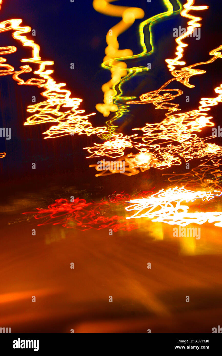 street lights at night from a moving vehicle Stock Photo - Alamy