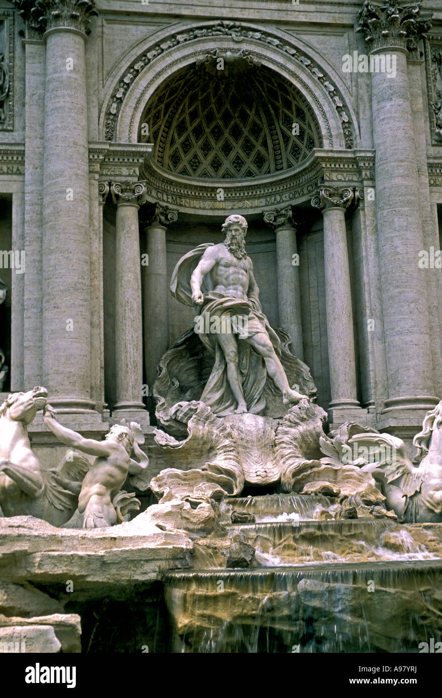 Trevi Fountain, Fontana di Trevi, Nicola Salvi, Neptune riding chariot ...