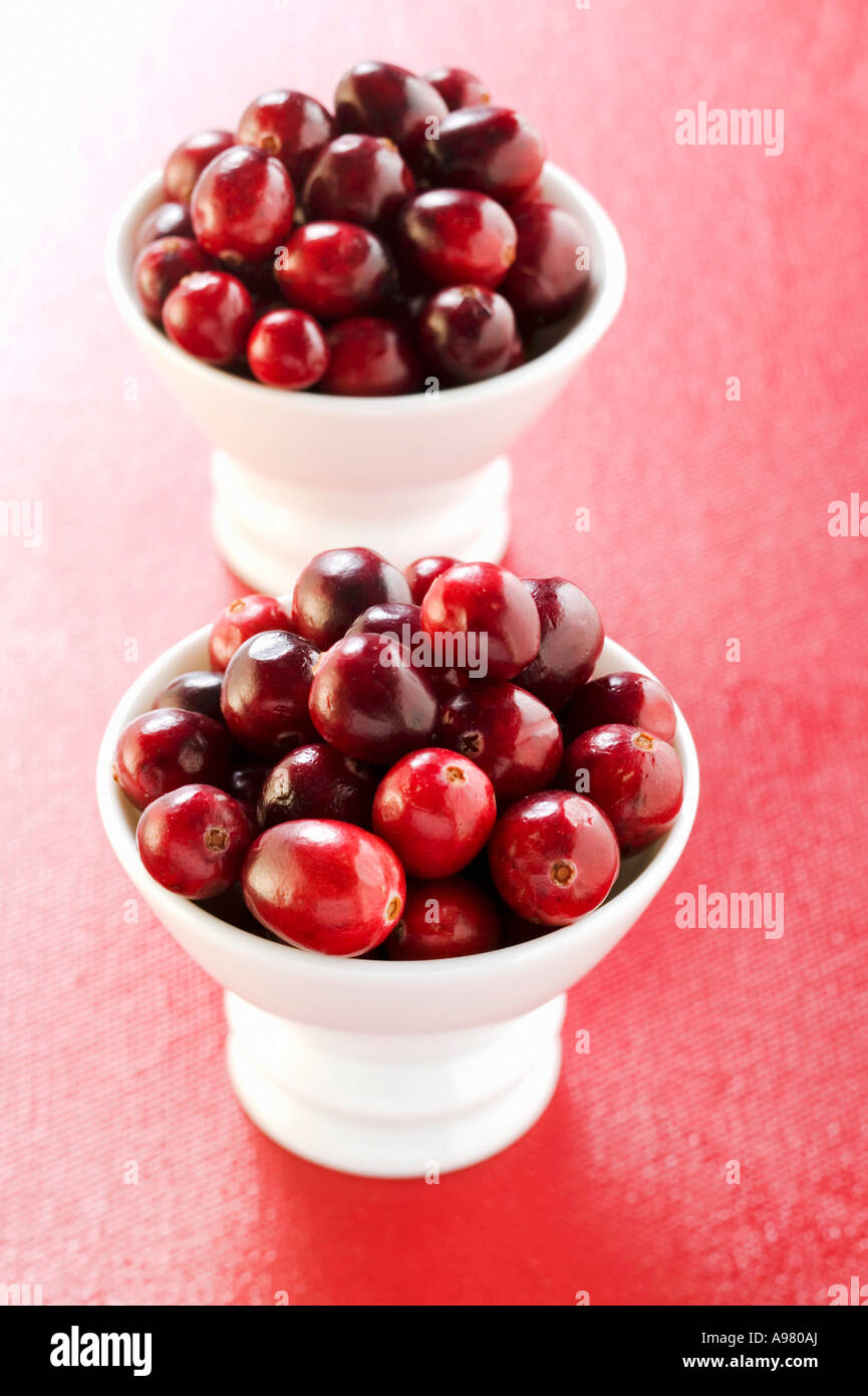 Cranberries in two small bowls FoodCollection Stock Photo - Alamy