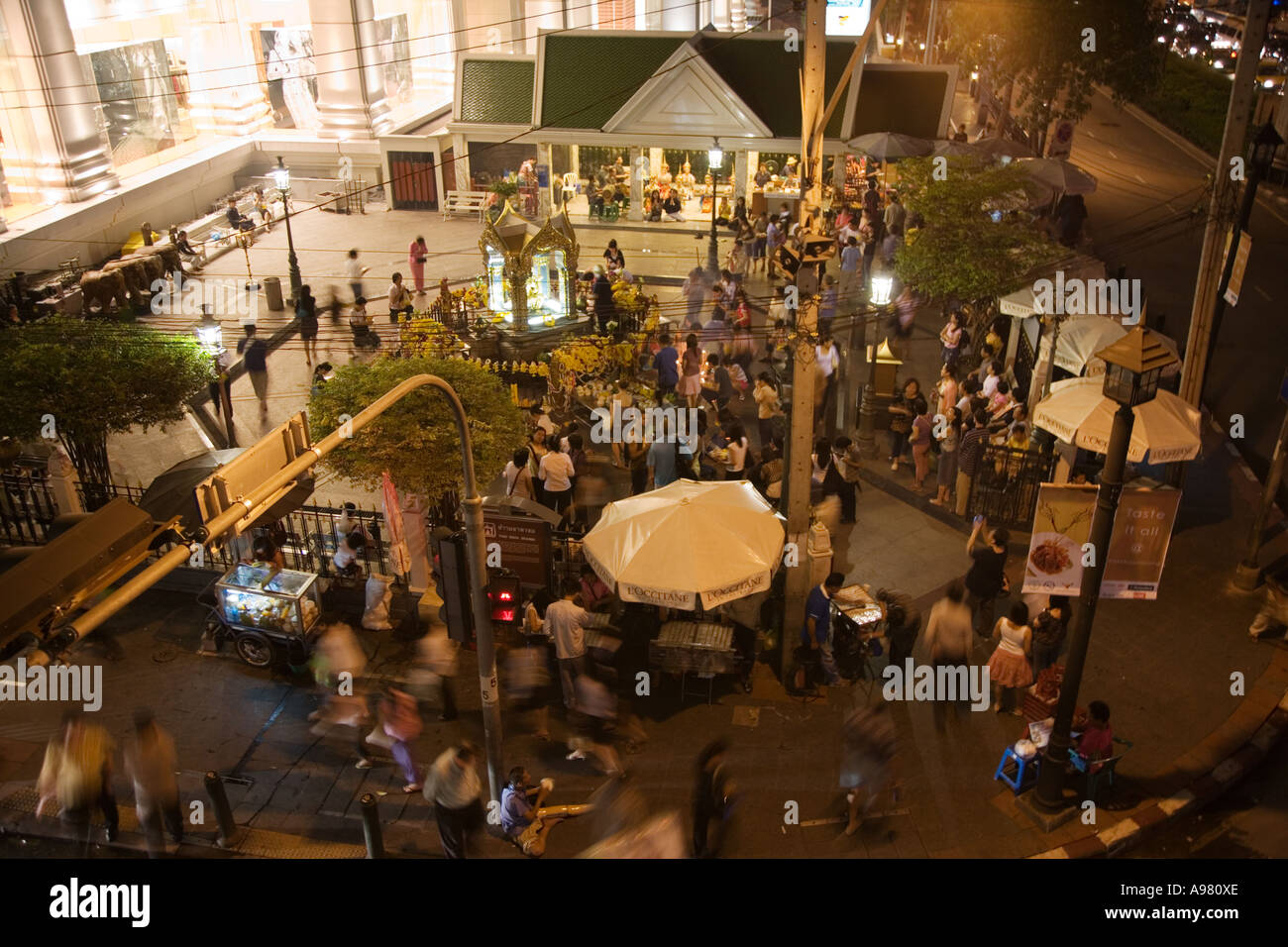 Erawan shrine at night before the damage, murder, and mayhem. Bangkok ...