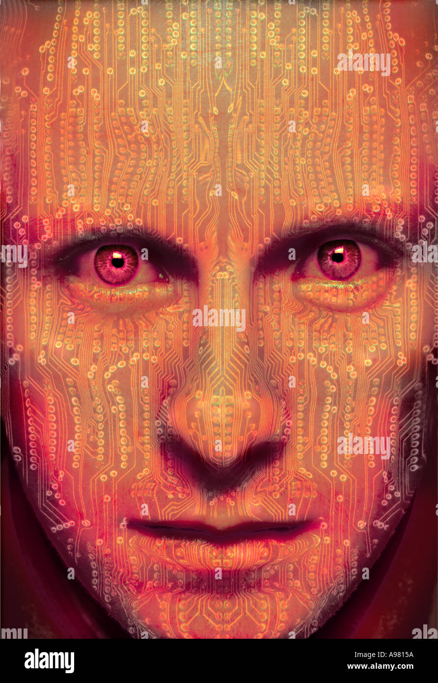 Man red eyes staring at computer hi-res stock photography and images ...