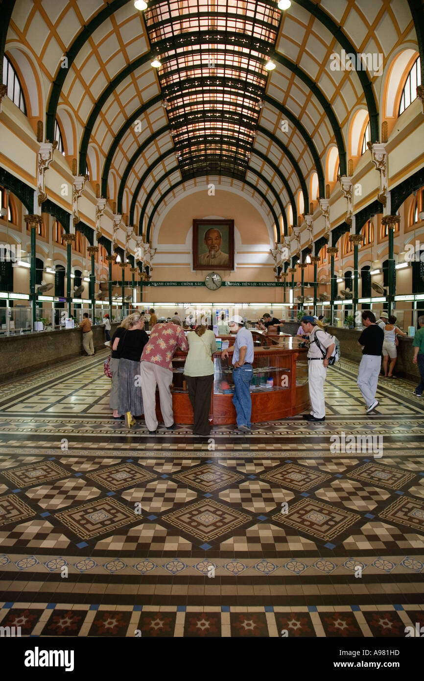 Interior of French Colonial Post Office, Ho Chi Minh City (Saigon ...