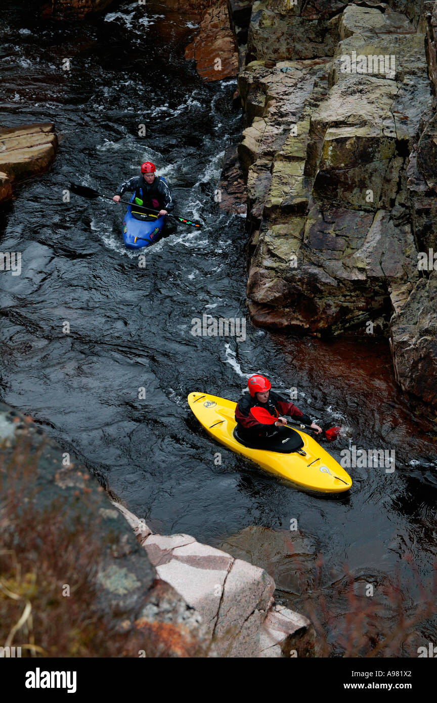 Whitewater kayaking Glen Etive Scotland Stock Photo - Alamy