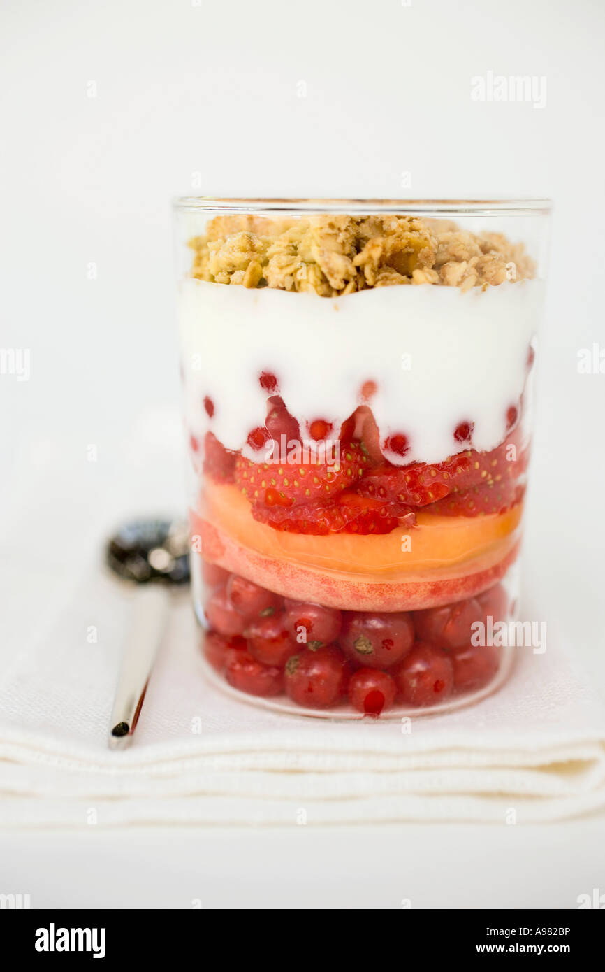 Layered dessert with fresh fruit yoghurt and muesli FoodCollection ...