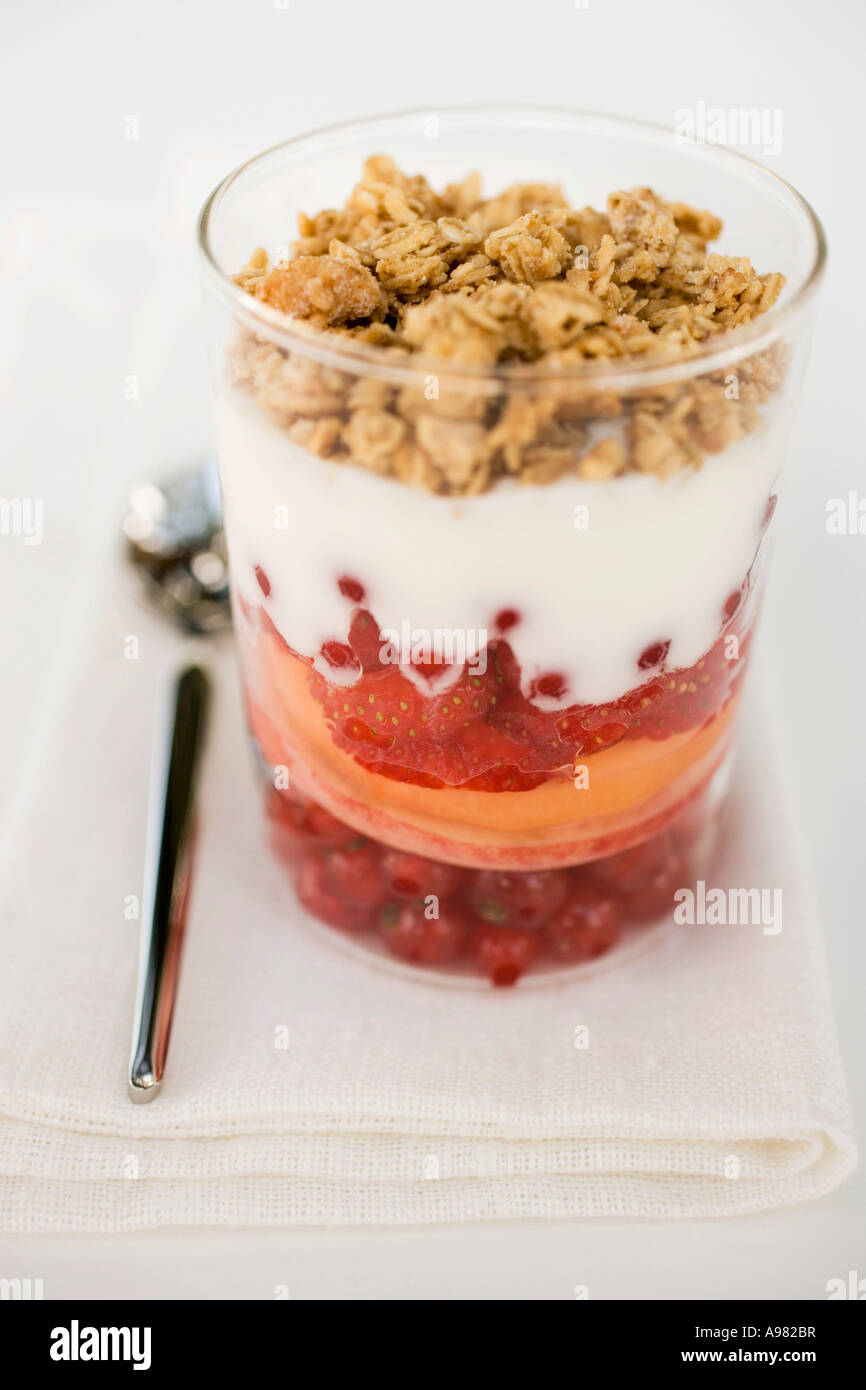 Layered dessert with fresh fruit yoghurt and muesli FoodCollection ...