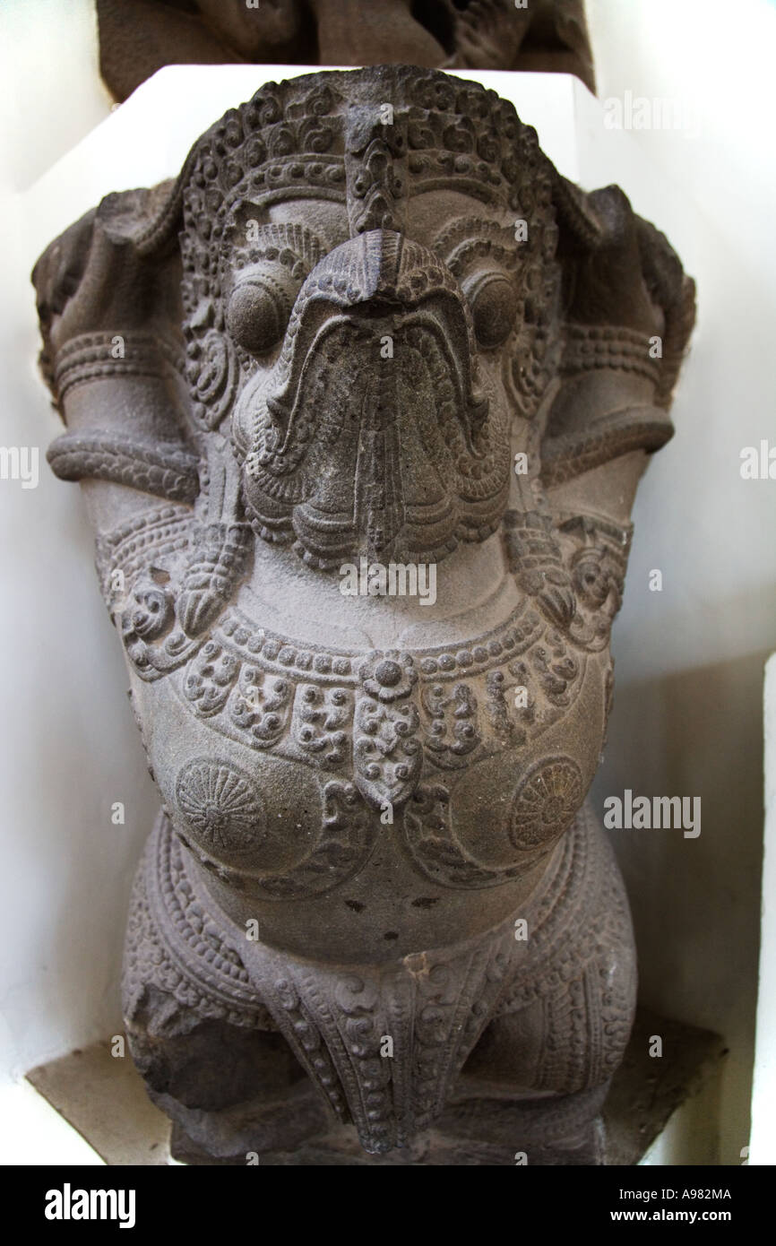 Garuda telamon, architectural support, with Khmer-influenced beak, Cham ...