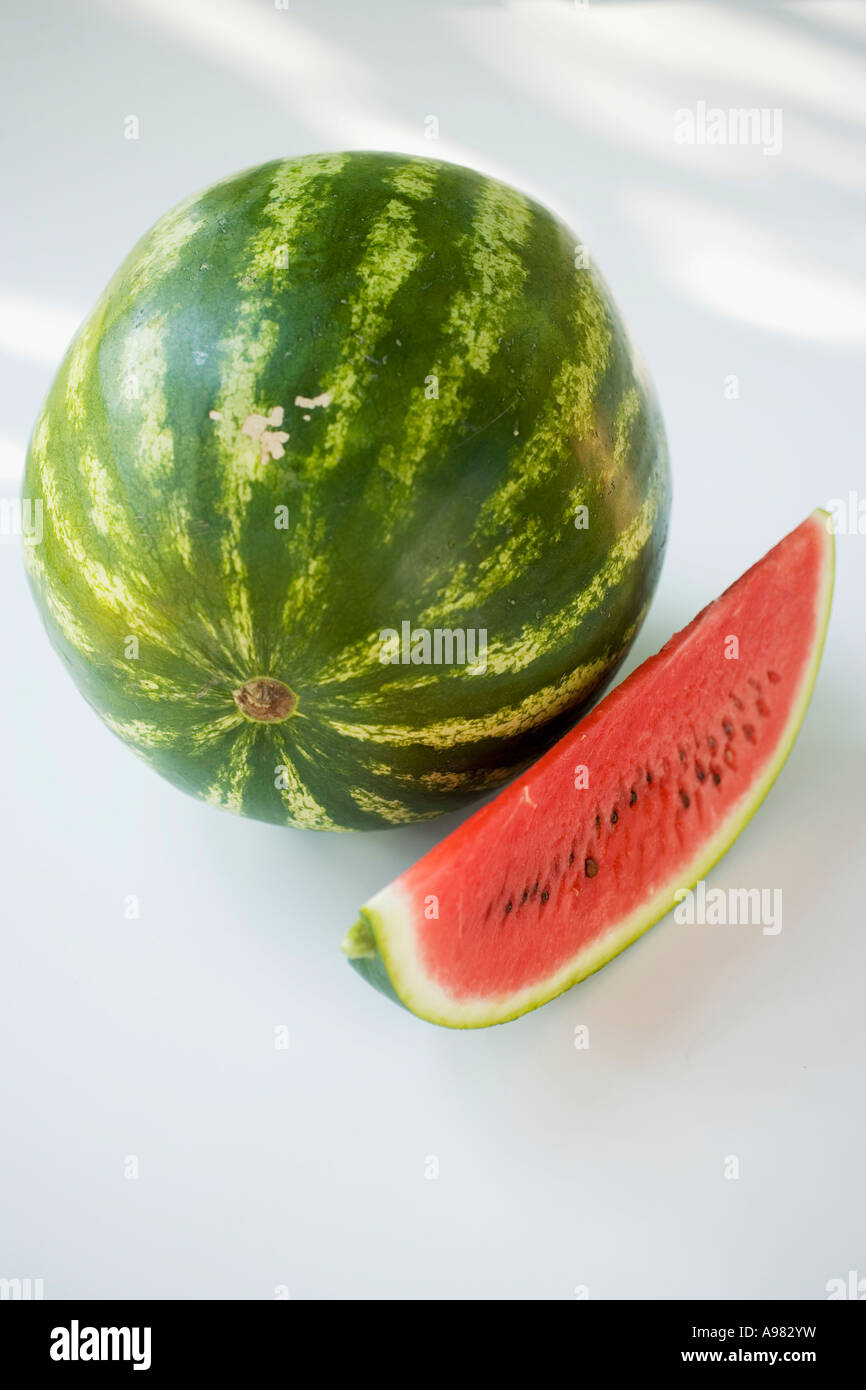 Slice whole watermelon outline hi-res stock photography and images - Alamy