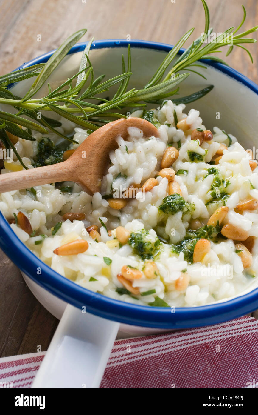 Lemon risotto with pine nuts pesto and rosemary FoodCollection Stock ...