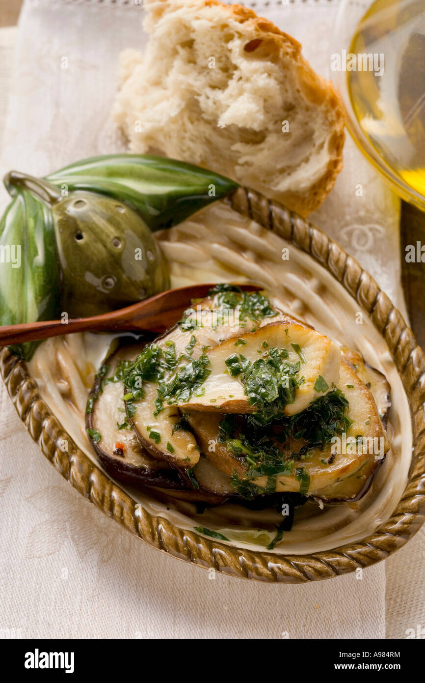 Fried ceps with herb oil FoodCollection Stock Photo - Alamy
