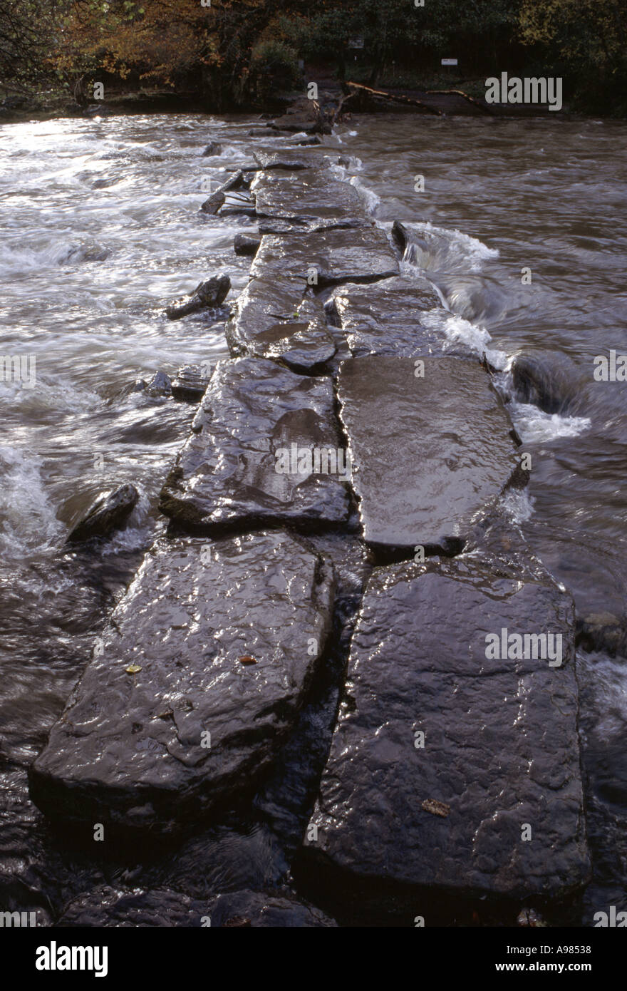 Tarr Steps Clapper Bridge Exmoor Stock Photo - Alamy