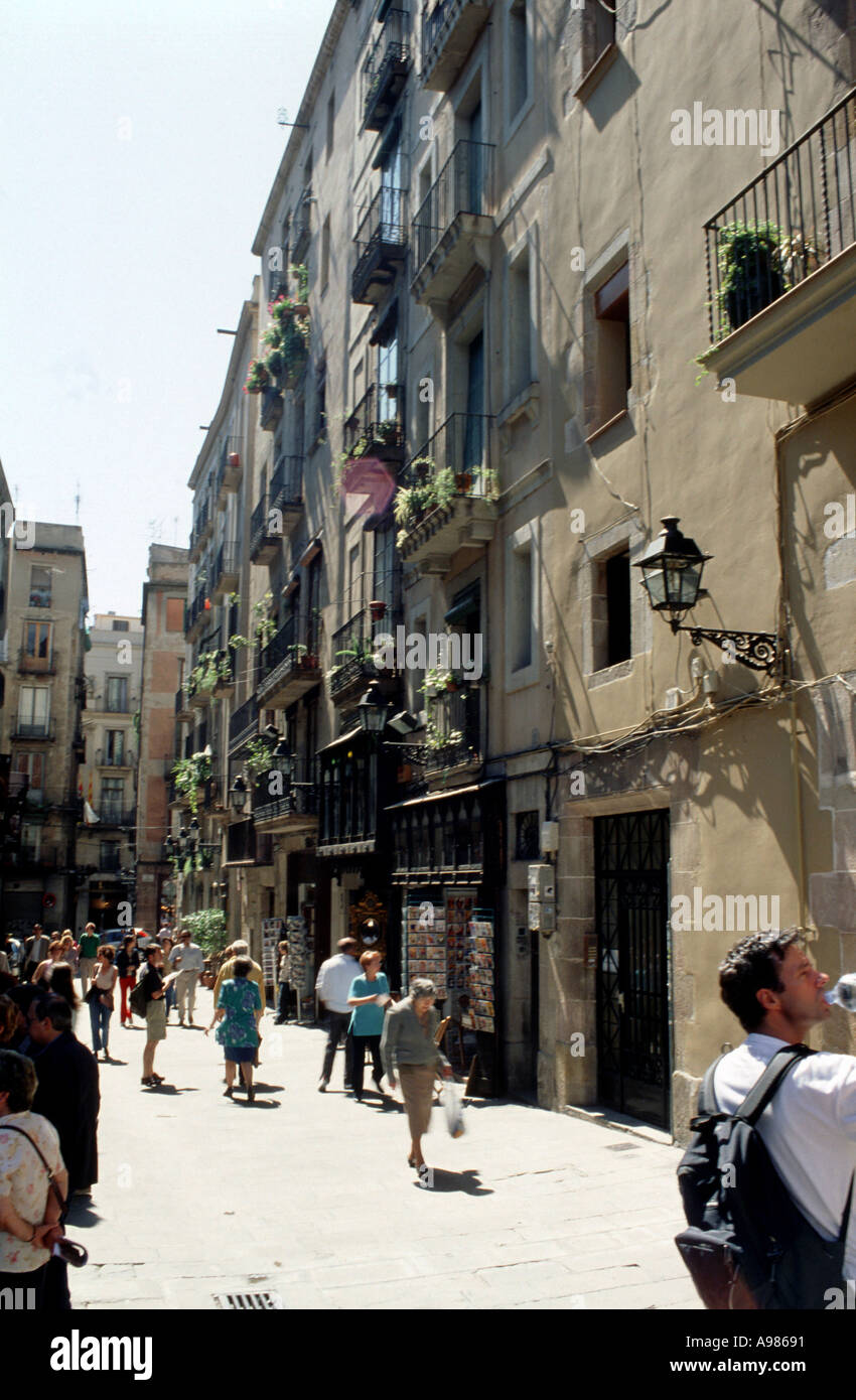 Street Scene Barcelona Spain Stock Photo - Alamy