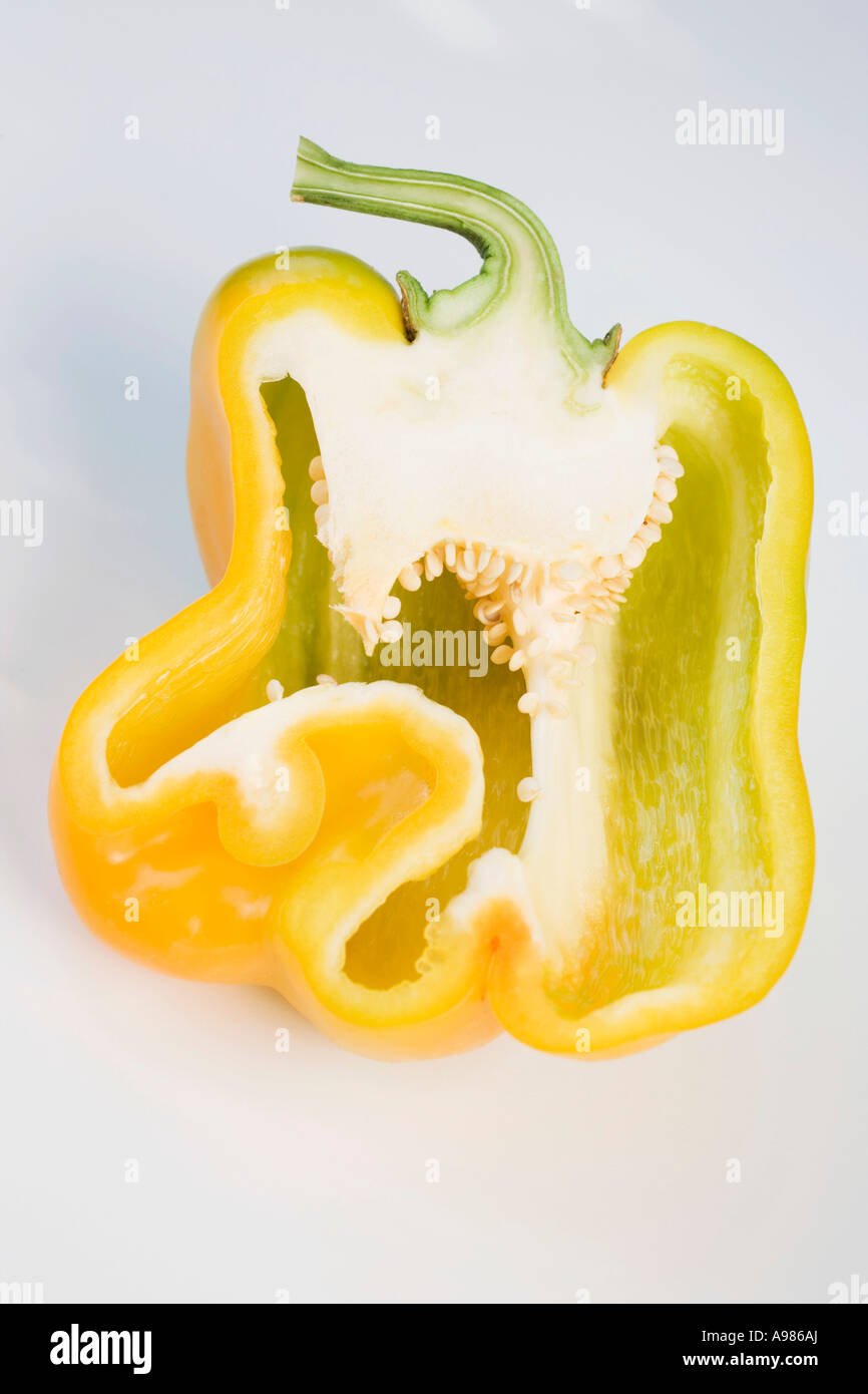 Yellow pepper halved FoodCollection Stock Photo - Alamy
