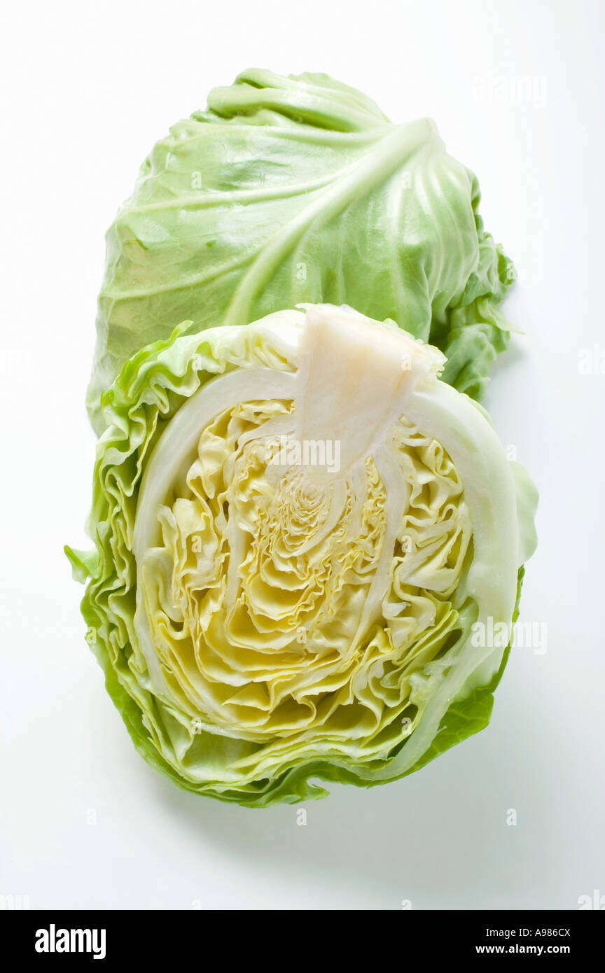 White cabbage halved FoodCollection Stock Photo - Alamy