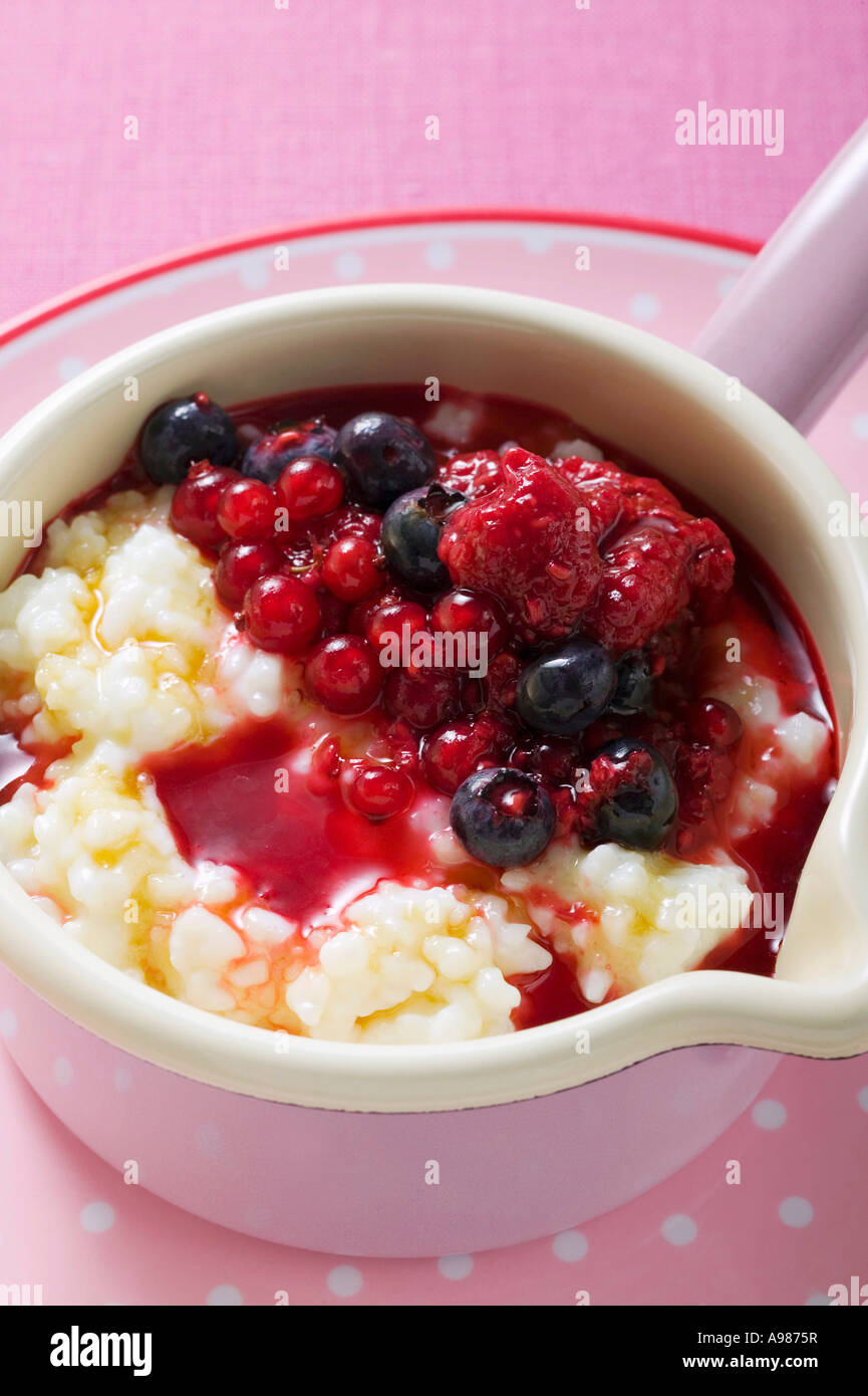 Rice pudding with berries FoodCollection Stock Photo - Alamy