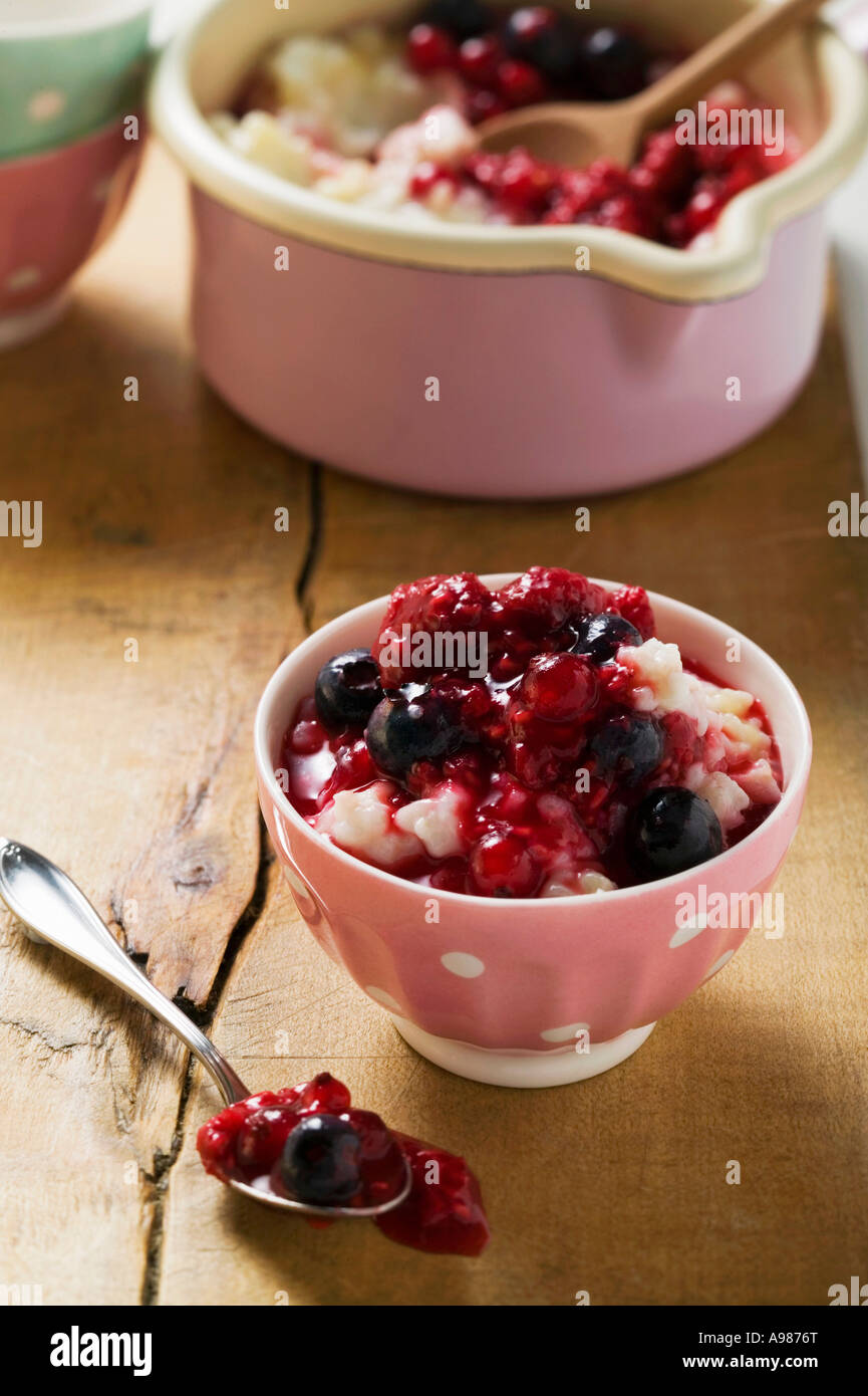 Rice pudding with berries FoodCollection Stock Photo - Alamy
