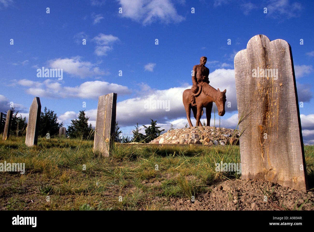 RECREATED GRAVE MARKERS AT BOOT HILL CEMETERY, OGALLALA, NEBRASKA ...