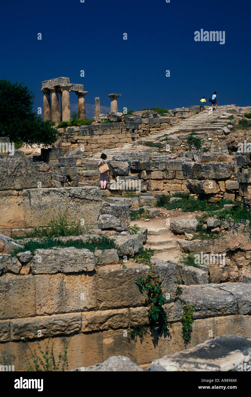 Temple apollo agora corinth peloponnese hi-res stock photography and ...