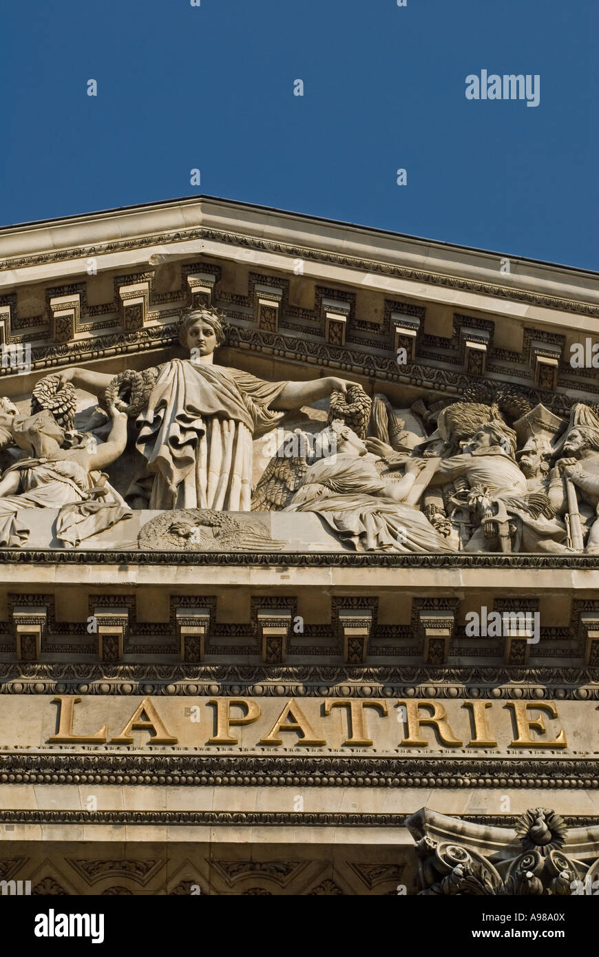 Paris, France. The Pantheon (1790) Facade detail Stock Photo - Alamy