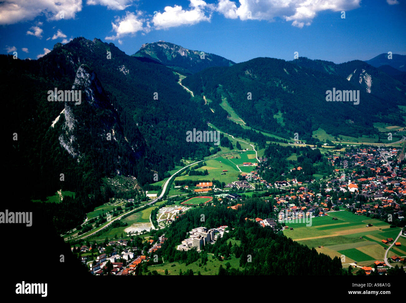 view from above, overview, view from Laber Mountain, town of ...