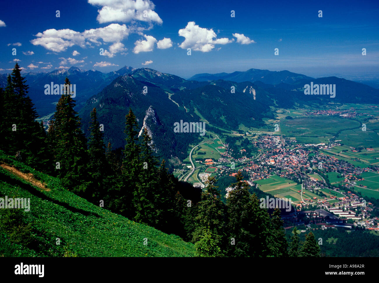 view from above, overview, view from Laber Mountain, town of ...