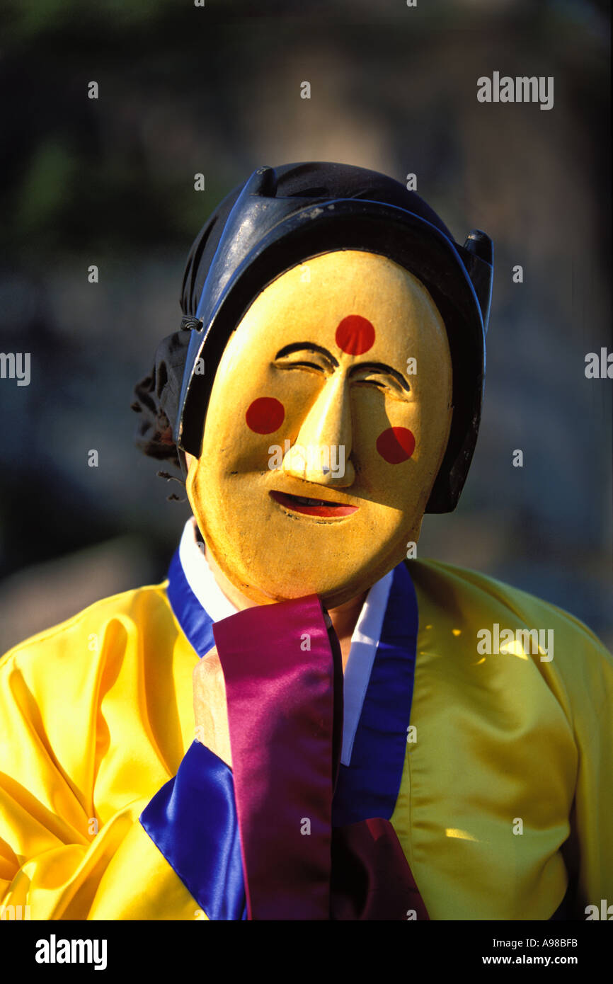 South Korea, Hahoe Village, Sangwal Gae Sun Hae Dance Team, Pune Stock ...