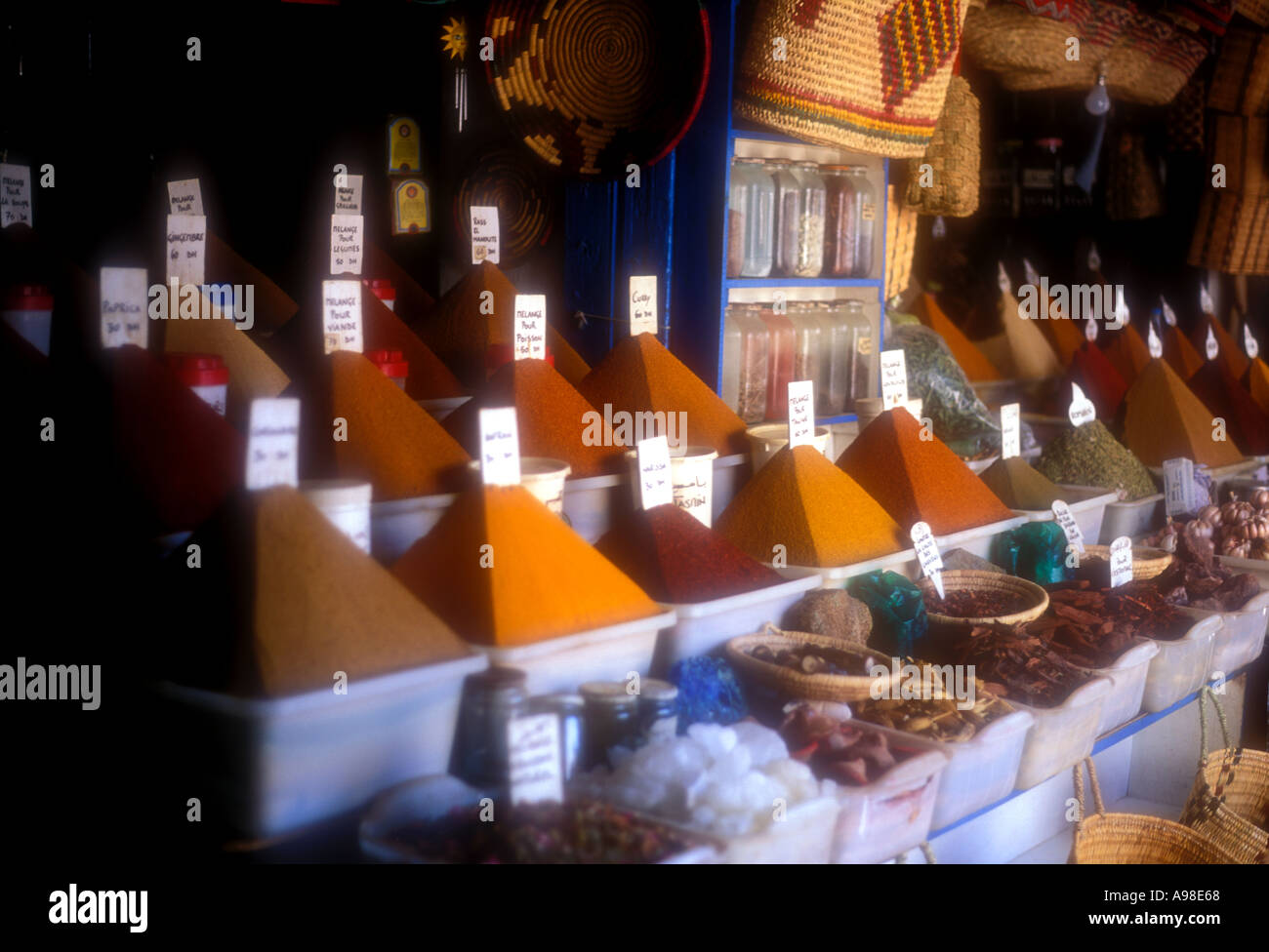 Spice stalls in the souk at Taroudant Morocco Stock Photo - Alamy