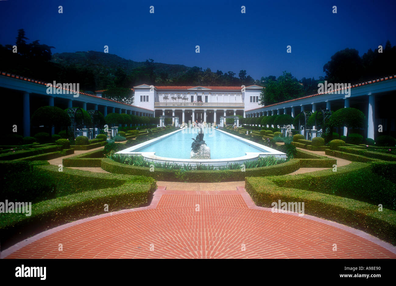 The Roman villa pool at the Getty Museum Malibu Los Angeles California ...