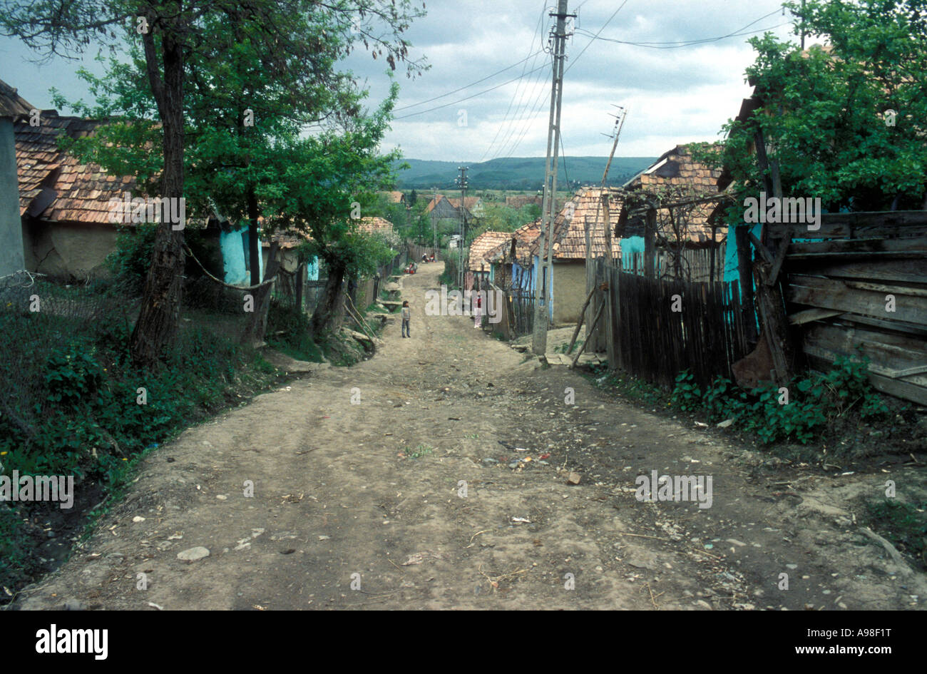 This is the main street (mud street) of the Transylvanian Gypsy village ...