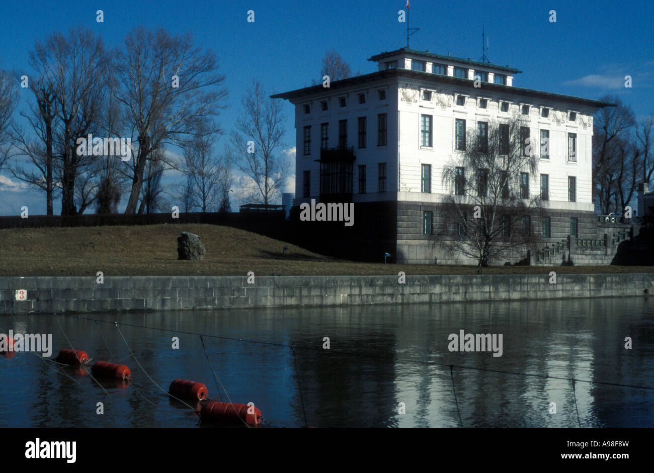 Lockkeeper’s house, designed by architect Otto Wagner, showing trees ...