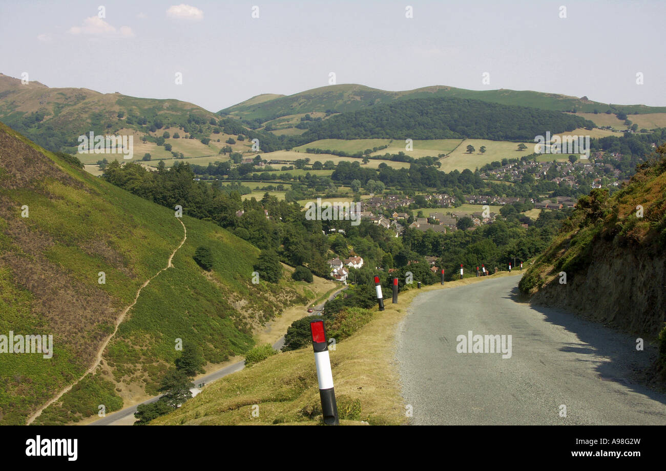 View from Burway Hill, towards Church Stretton, Shropshire, England, UK ...