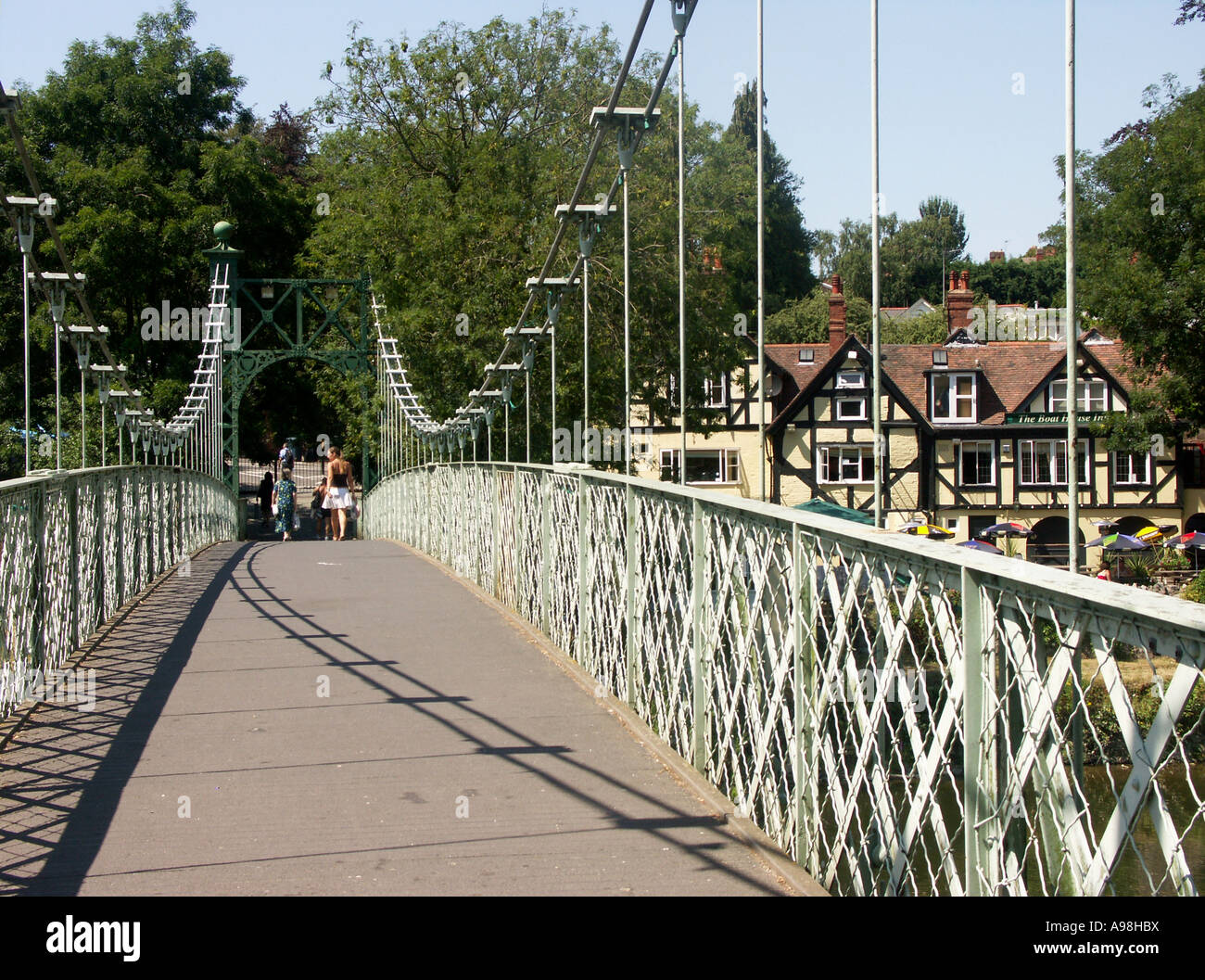 Porthill Footbridge over the River Severn, Shrewsbury, Shropshire ...
