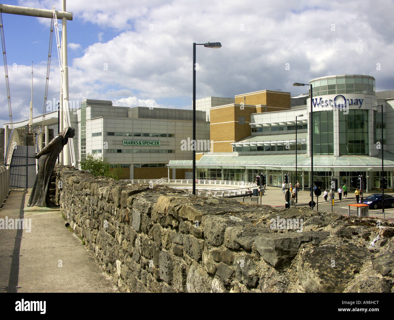 The WestQuay Shopping Centre, viewed from The City Walls, Southampton ...