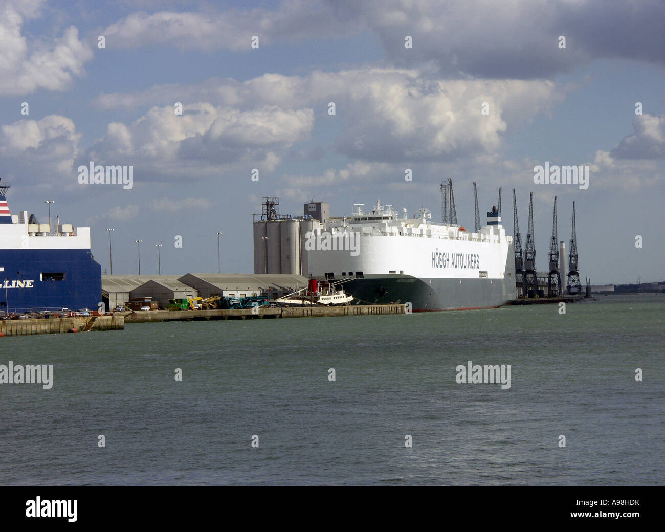 Hoegh Autoliners, Container Ship, docked at Southampton, Eastern Docks ...