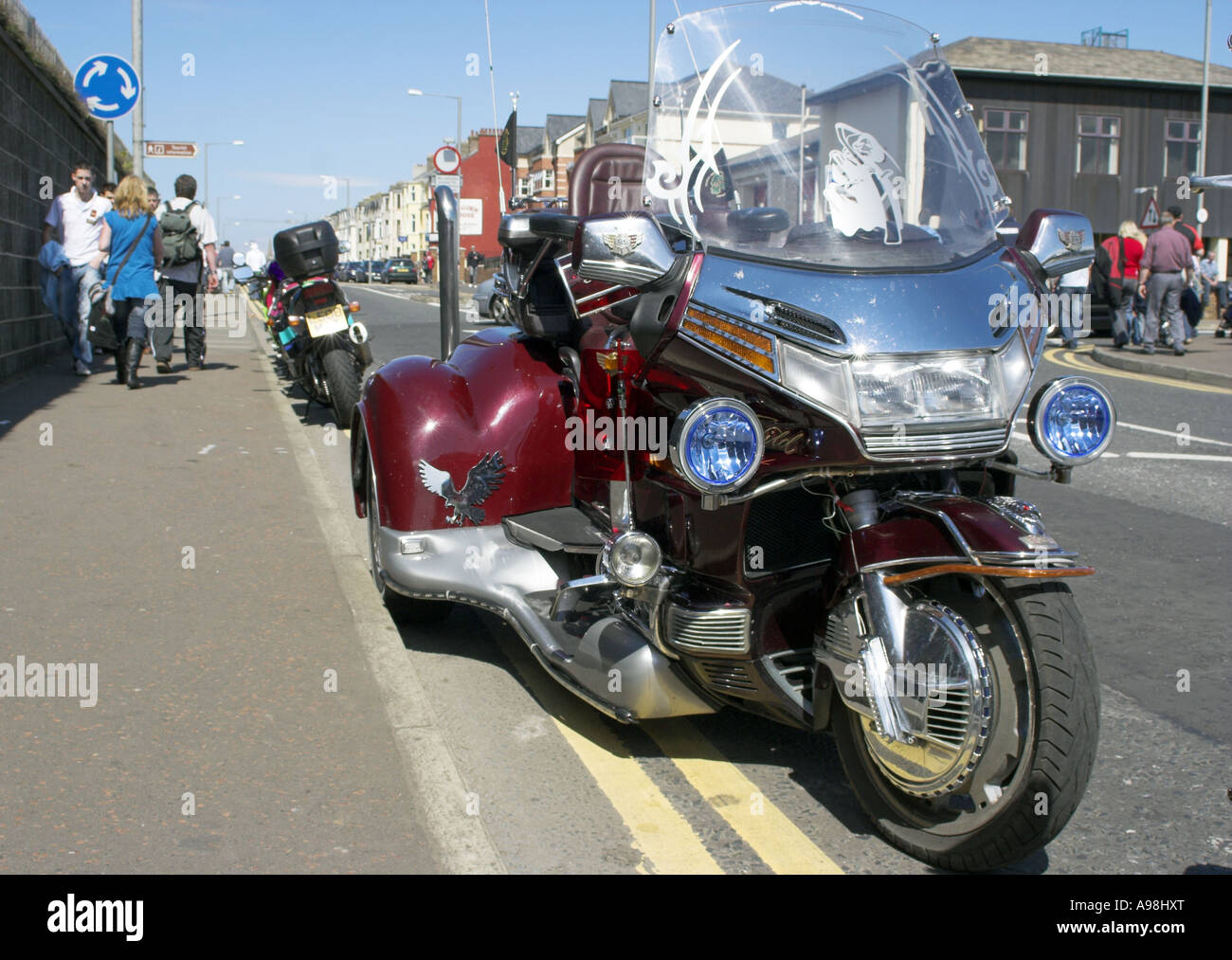 Honda three wheel motorcycle Portrush Northern Ireland May 2007 Stock ...