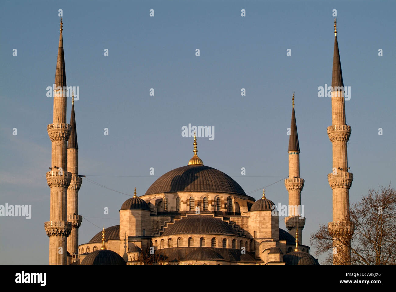 Sultanahmet The Blue Mosque Domes at sunset Istanbul Turkey Stock Photo ...