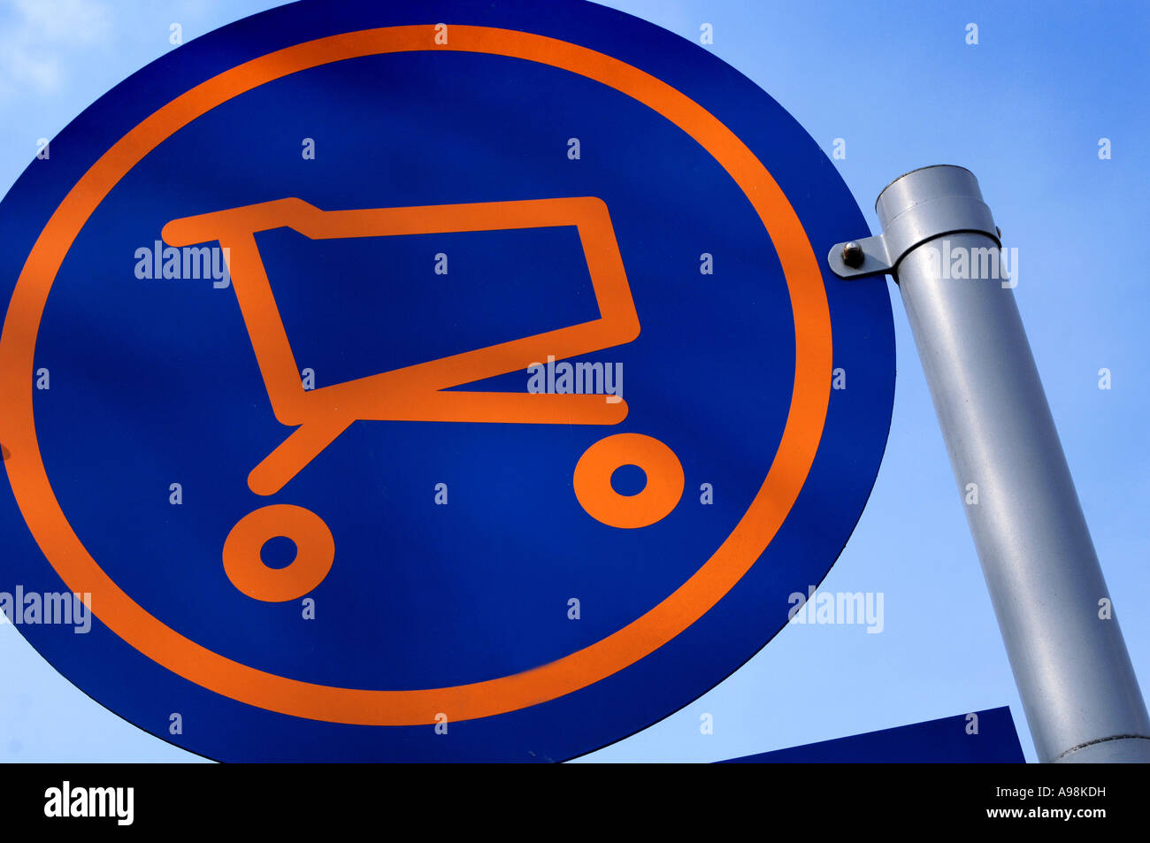 A trolley park sign at a Sainsburys supermarket store in Barnstaple ...