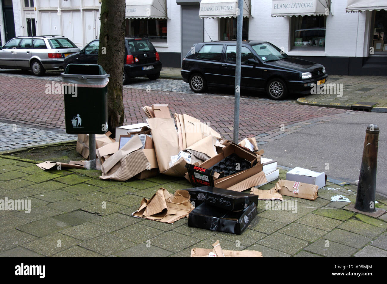 Cardboard waiting for collection, The Hague, Netherlands Stock Photo ...
