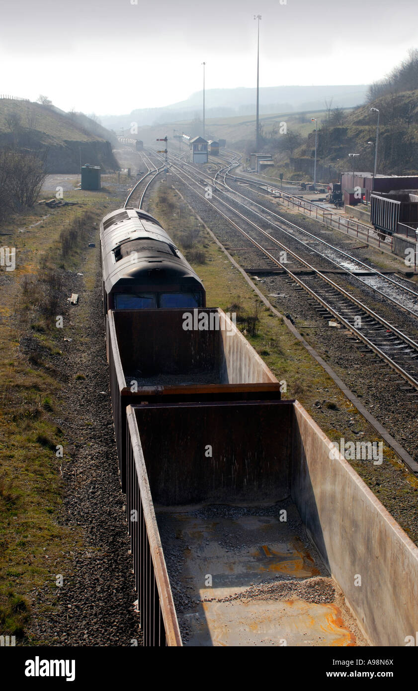 Empty Limestone Quarry Train Rolling Stock 2 Stock Photo - Alamy